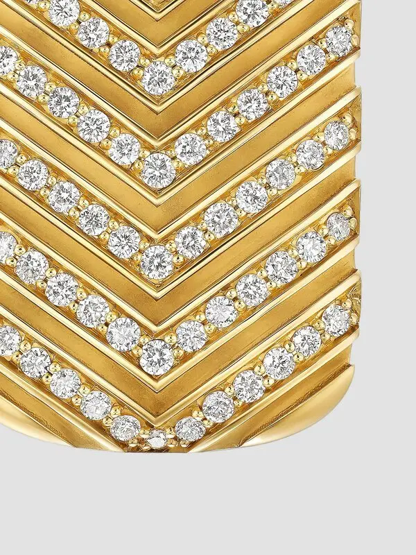 David Yurman Chevron Tag In 18k Yellow Gold - Diamond