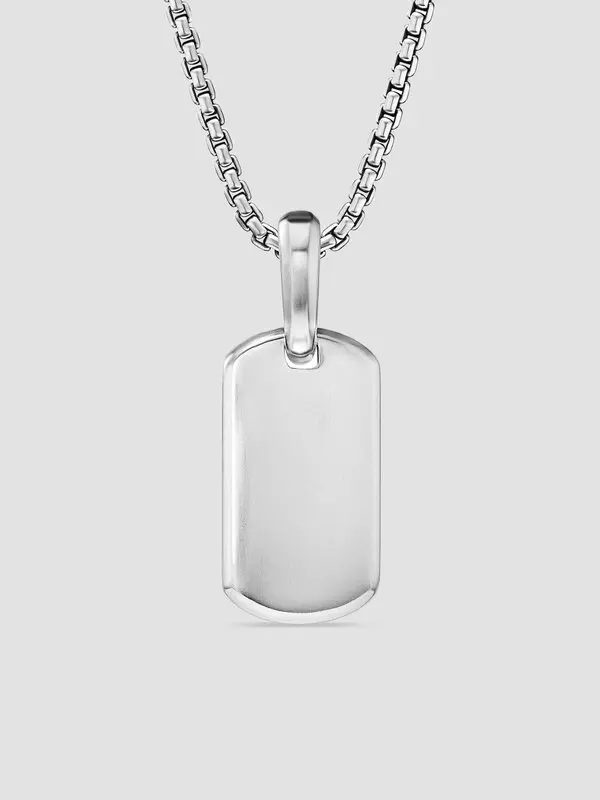David Yurman Chevron Tag In Sterling 21mm