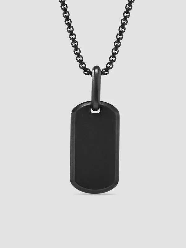 David Yurman Chevron Tag In Titanium, 21mm