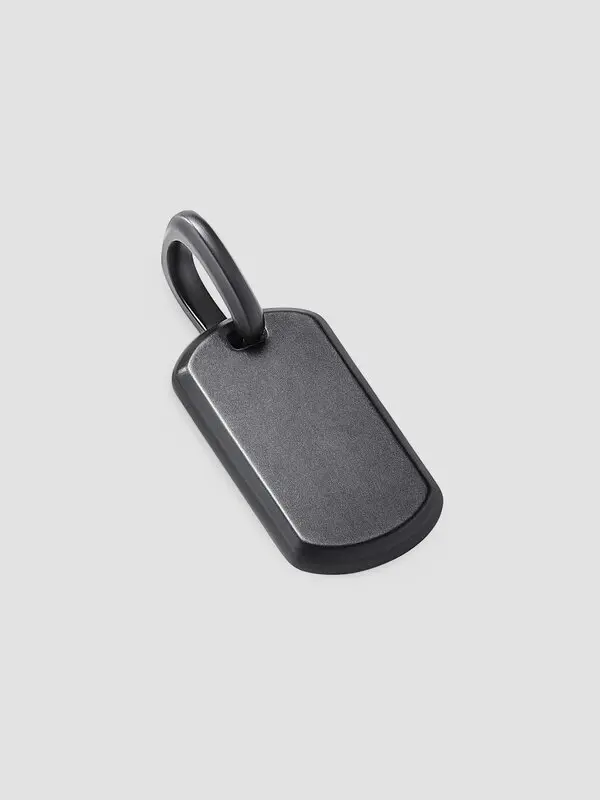 David Yurman Chevron Tag In Titanium, 21mm