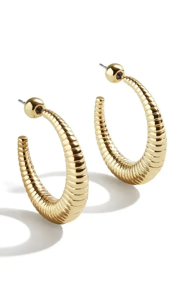 Baublebar Textured Hoop Earrings