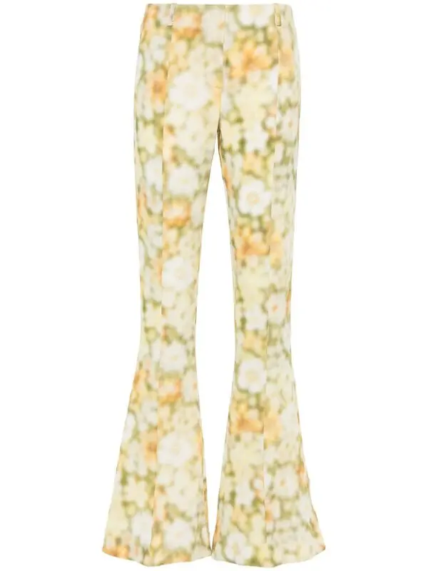 Acne Studios Abstract-print Flared Trousers