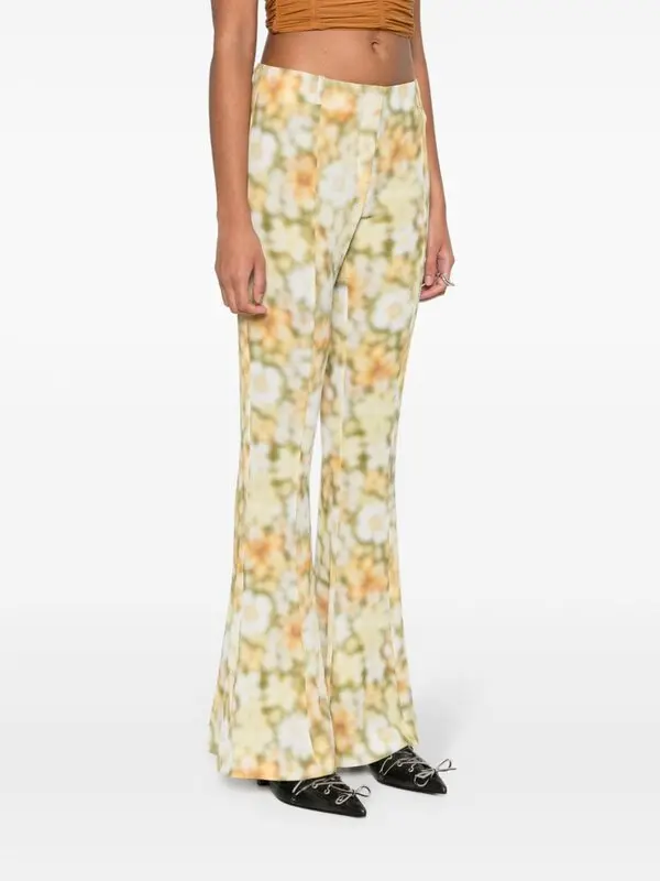 Acne Studios Abstract-print Flared Trousers