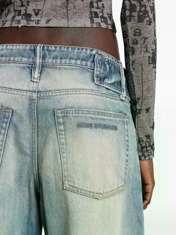 Acne Studios Washed Denim Low-rise Wide-leg Jeans