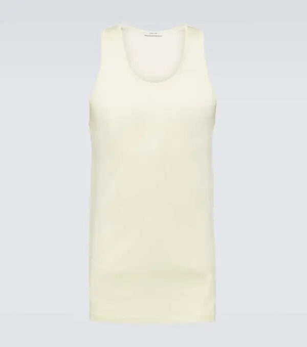 LEMAIRE Ribbed-knit Cotton Jersey Tank Top - Yellow