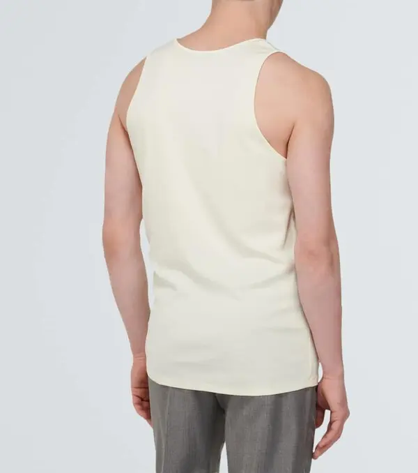 LEMAIRE Ribbed-knit Cotton Jersey Tank Top - Yellow