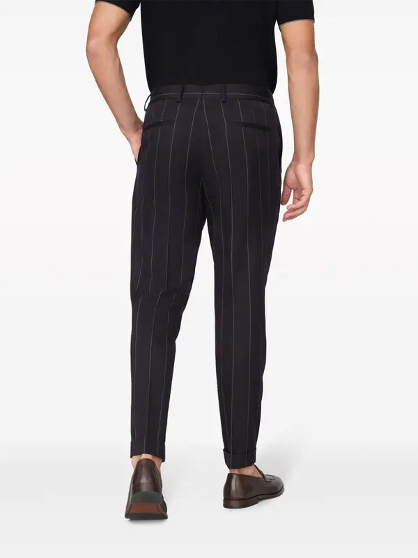 Brunello Cucinelli Stripe-pattern Wool-blend Tapered Trousers