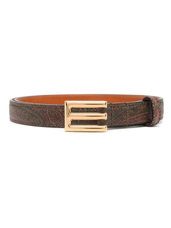 Etro Paisley-print Logo-buckle Belt - Red