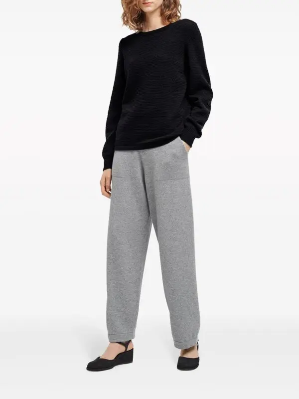 BARRIE Striped Ribbed-knit Jumper - Black