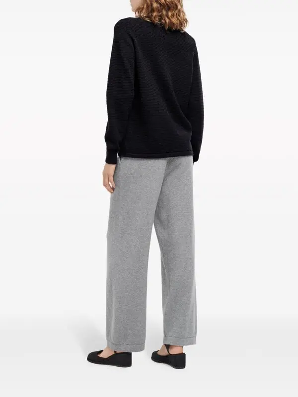 BARRIE Striped Ribbed-knit Jumper - Black