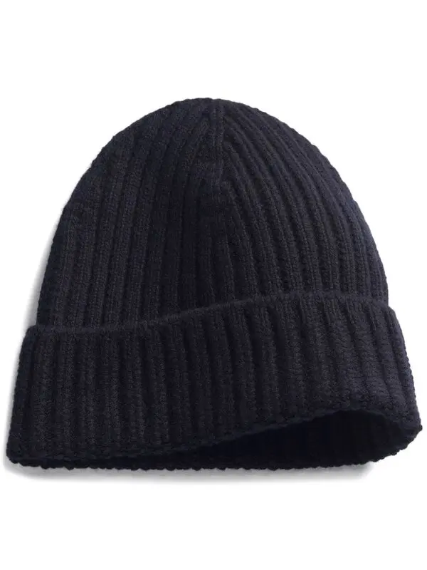 BARRIE Ribbed-knit Cashmere Beanie - Black