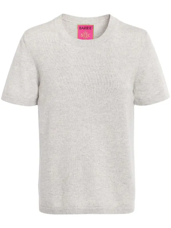 BARRIE Fine-knit Crew-neck T-shirt - Grey