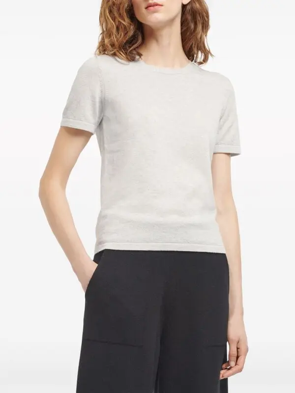BARRIE Fine-knit Crew-neck T-shirt - Grey