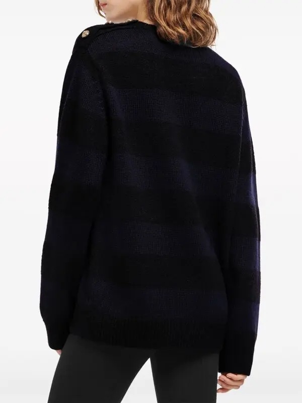 BARRIE Striped Chunky-knit Jumper