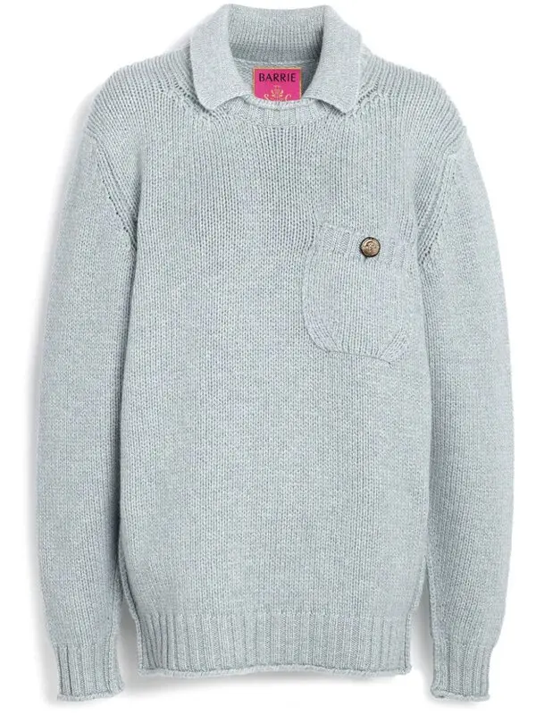 BARRIE Chunky-knit Cashmere Polo Jumper