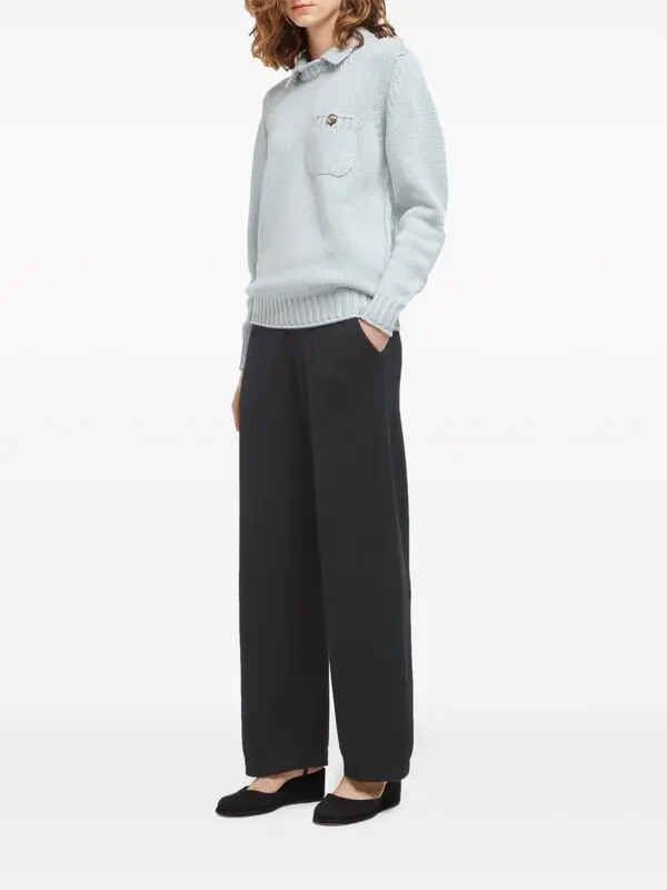 BARRIE Chunky-knit Cashmere Polo Jumper