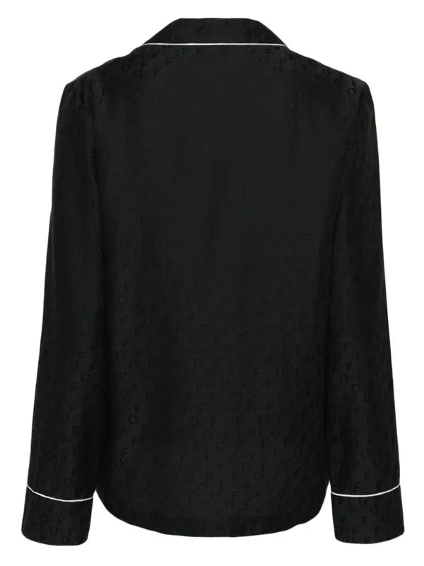 Off-White Monogram-jacquard Pajama Top - Black