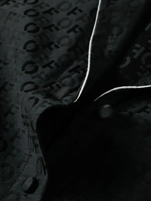 Off-White Monogram-jacquard Pajama Top - Black