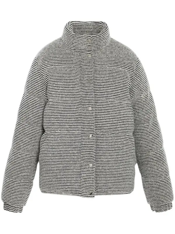BARRIE Striped Cashmere-blend Puffer Jacket - Black