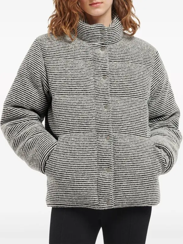 BARRIE Striped Cashmere-blend Puffer Jacket - Black