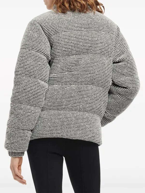 BARRIE Striped Cashmere-blend Puffer Jacket - Black