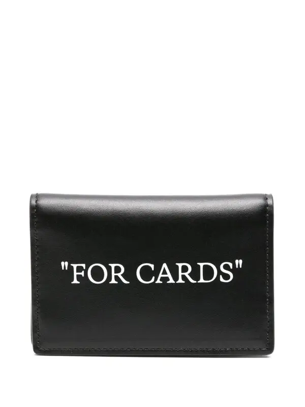 Off-White Quote Bookish Bi-fold Wallet - Black