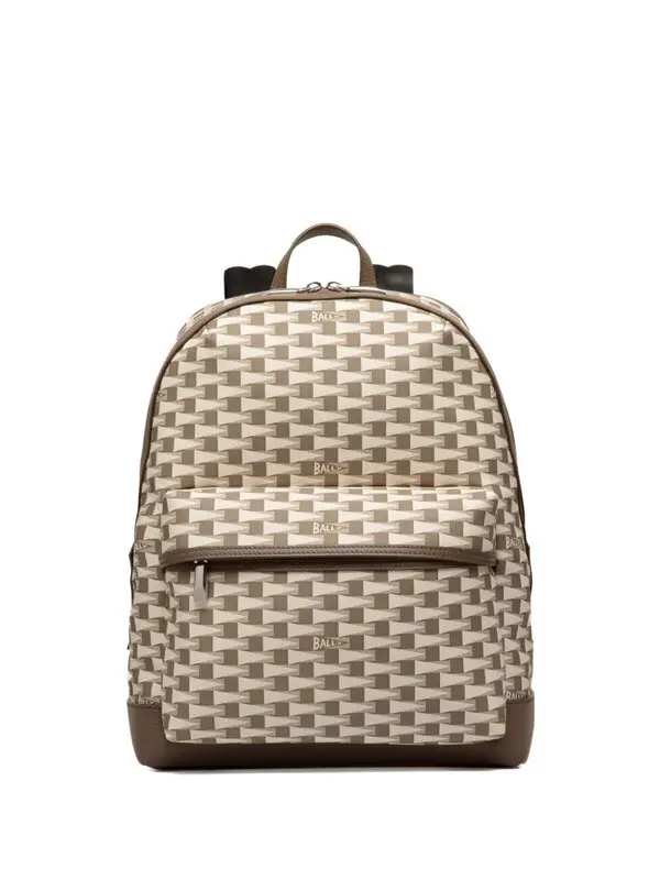 Bally Graphic-print Faux-leather Backpack - Neutrals