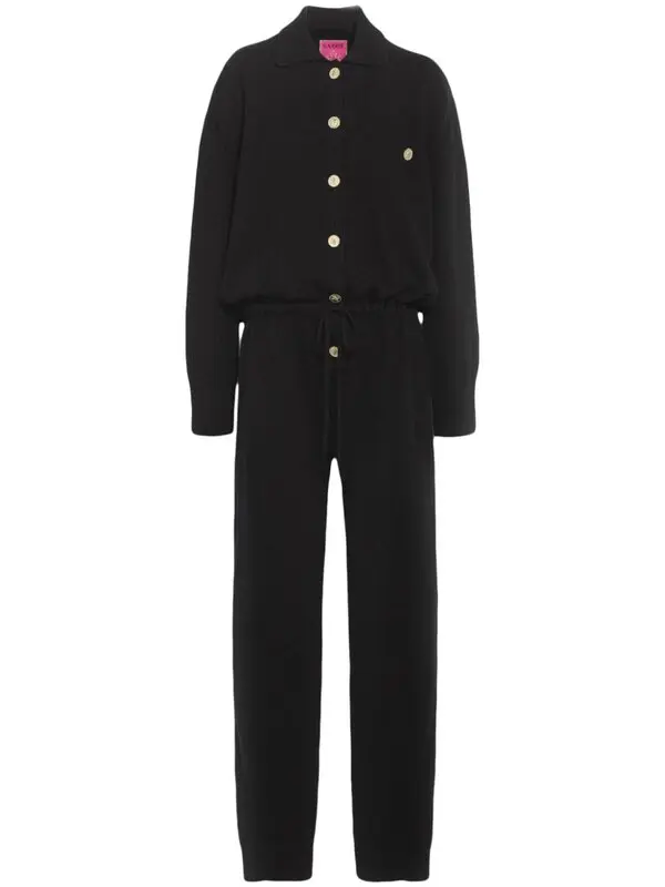 BARRIE X Sofia Coppola Long-sleeve Cashmere Jumpsuit - Black