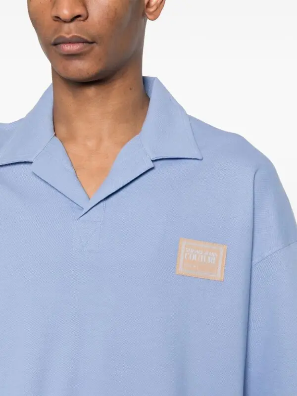 Versace Logo-appliqué Cotton Polo Shirt