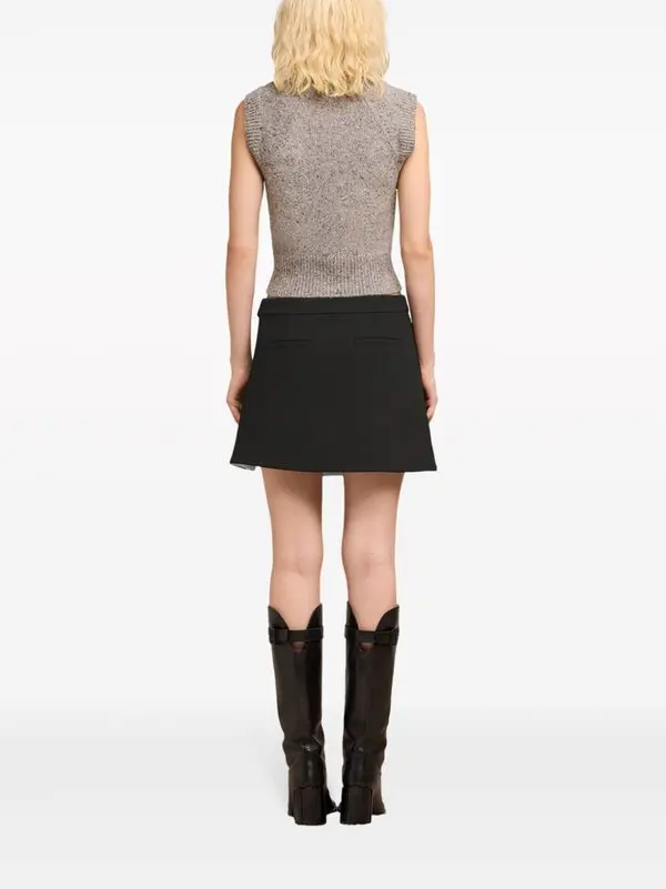 Ami Virgin Wool Wrap Miniskirt