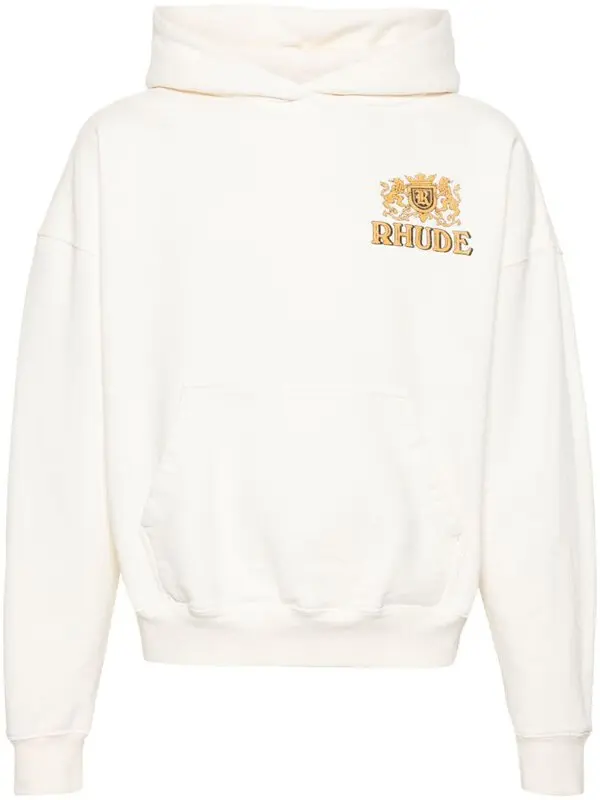 Rhude Cresta Cigar Cotton Hoodie - White