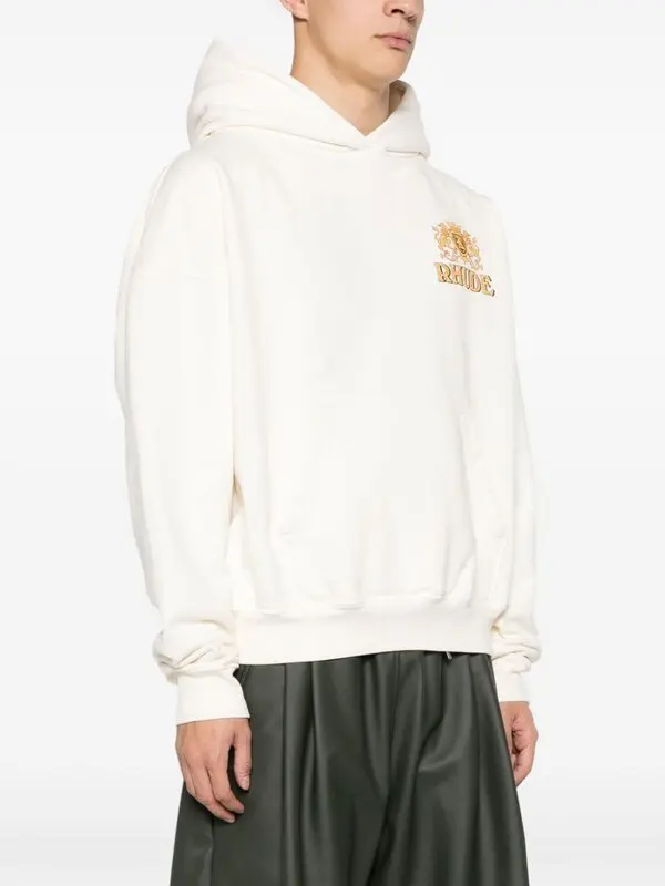 Rhude Cresta Cigar Cotton Hoodie - White