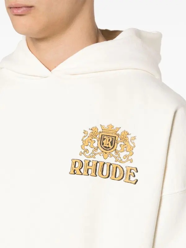 Rhude Cresta Cigar Cotton Hoodie - White