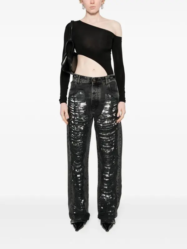 DARKPARK Karen Distressed Tapered Jeans - Grey
