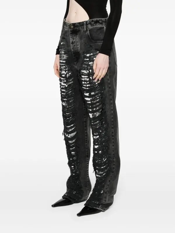 DARKPARK Karen Distressed Tapered Jeans - Grey