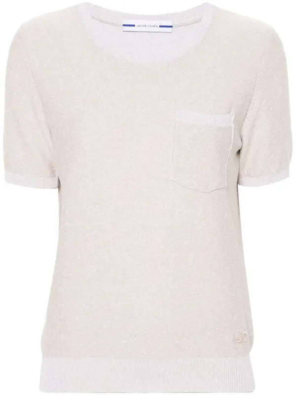 Jacob Cohen Logo-embroidered Bouclé T-shirt