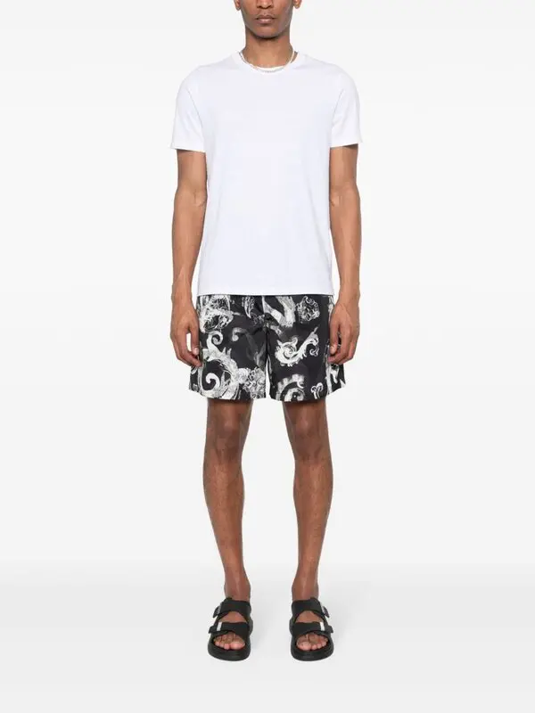 Versace Watercolour Couture-print Track Shorts - Black