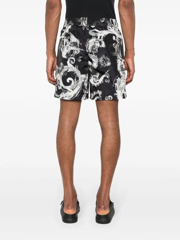 Versace Watercolour Couture-print Track Shorts - Black
