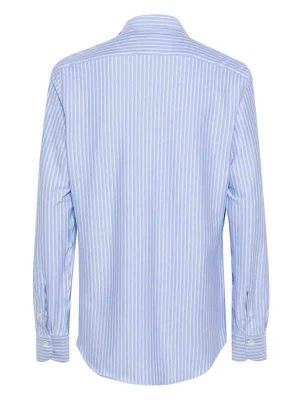 FINAMORE 1925 Vertical-striped Shirt - Blue
