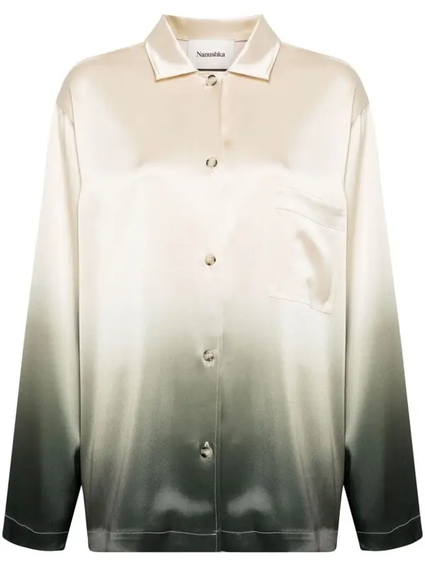 Nanushka Jelmer Ombré-effect Satin Shirt