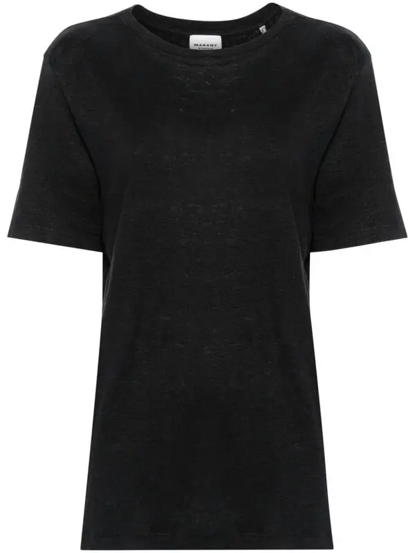 MARANT ETOILE Zewel Linen T-shirt - Black