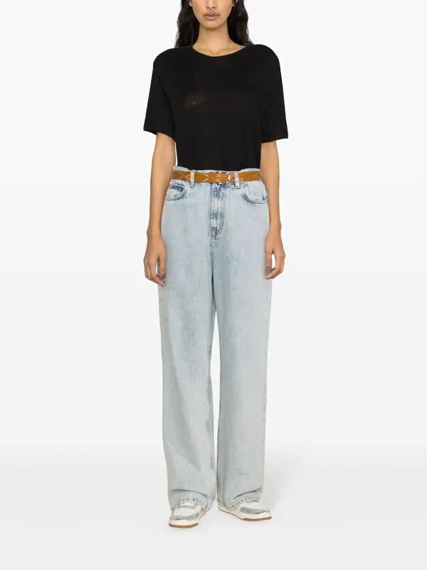 MARANT ETOILE Zewel Linen T-shirt - Black