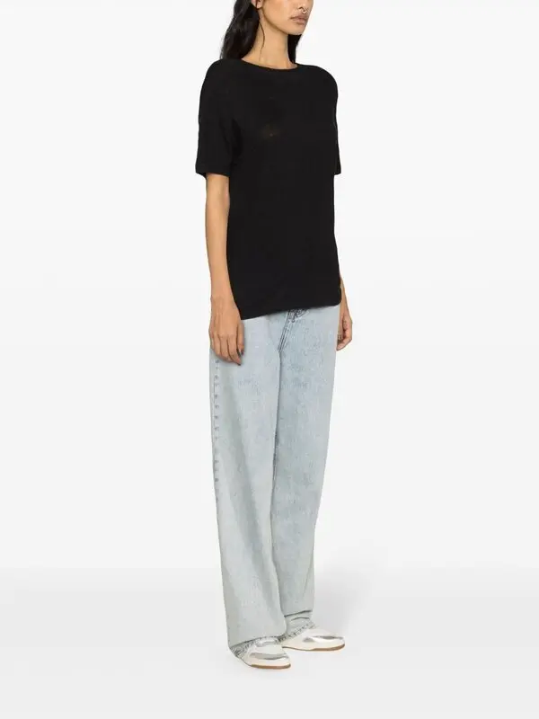 MARANT ETOILE Zewel Linen T-shirt - Black