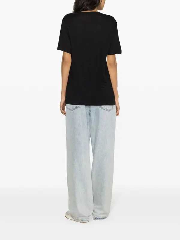MARANT ETOILE Zewel Linen T-shirt - Black