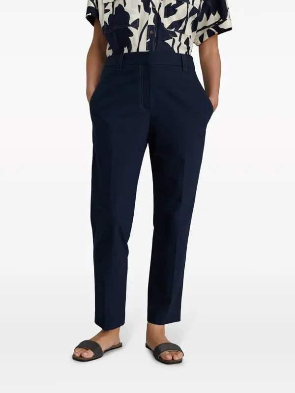 Brunello Cucinelli Monili Chain-embellished Straight Leg Trousers