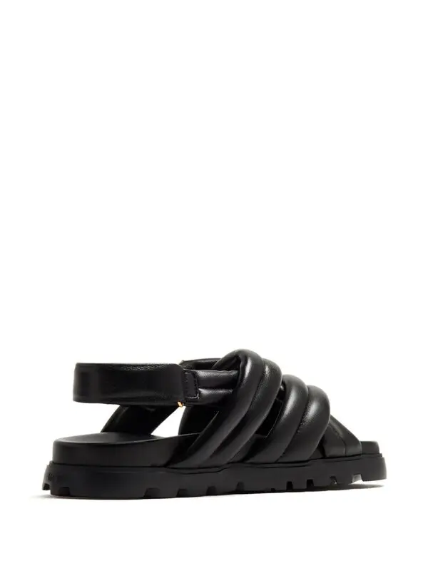 Mcm Crossover Padded Leather Sandals