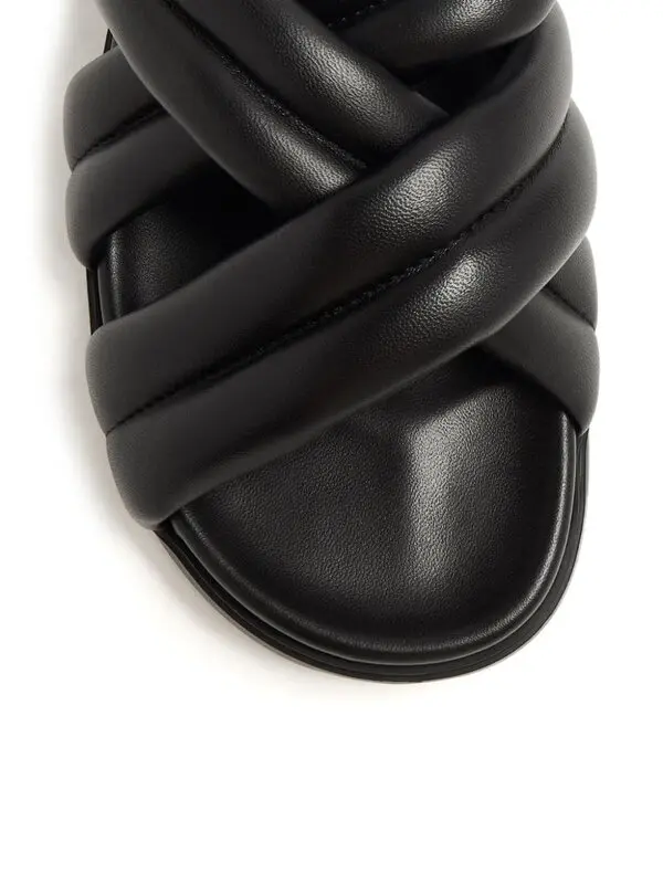 Mcm Crossover Padded Leather Sandals