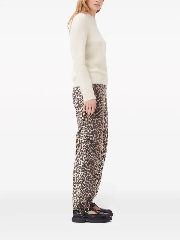GANNI Leopard-print Drawstring Trousers