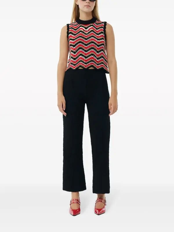 GANNI Textured Cropped Trousers