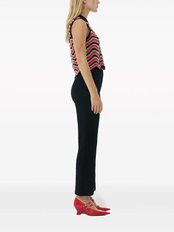 GANNI Textured Cropped Trousers
